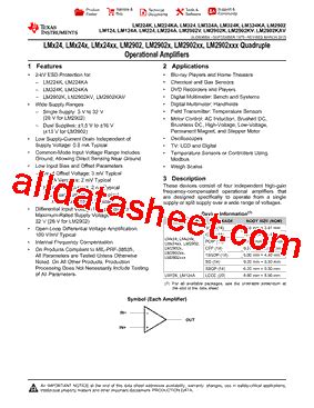 LM Datasheet PDF Texas Instruments