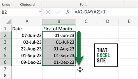 How To Get The First Day Of The Month In Excel That Excel Site