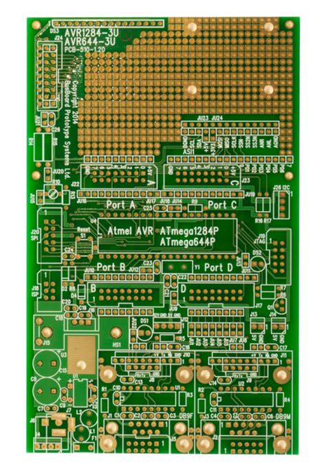 Pcb Avr1284 3u Atmel Dip40 Avr Devboard Busboard Prototype Systems