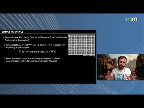 Free Video On Sparse Linear Programming And Simple Neural Networks From Institute For Pure