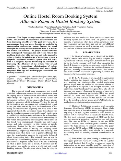 Online Hostel Room Booking System Allocate Room In Hostel Booking