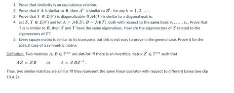 Solved Prove That Similarity Is An Equivalence Relation Chegg