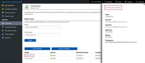 将自己的证书用于 Azure Data Boxazure Data Box Heavy 设备 Microsoft Learn