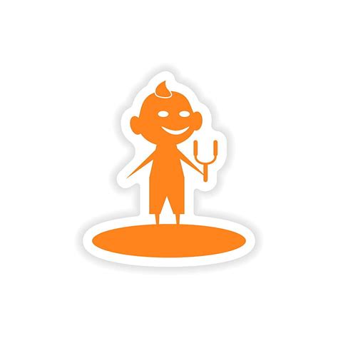 종이 소년 벡터에 아이콘 스티커 현실적인 디자인 Eps Ai Uidownload