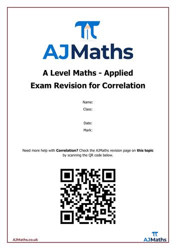 A Level Maths Correlation Year 1 Teaching Resources