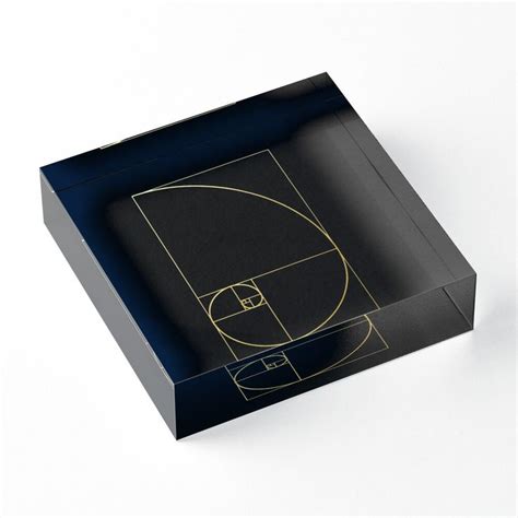Fibonacci Golden Ratio Gold Spiral Sacred Geometry Sequence Science Code Phi Acrylic Block For