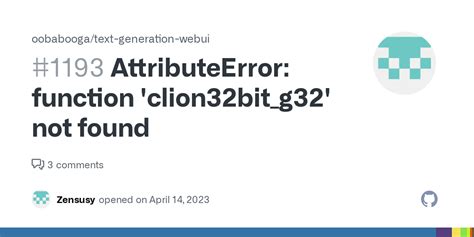 Attributeerror Function Clion32bitg32 Not Found · Issue 1193