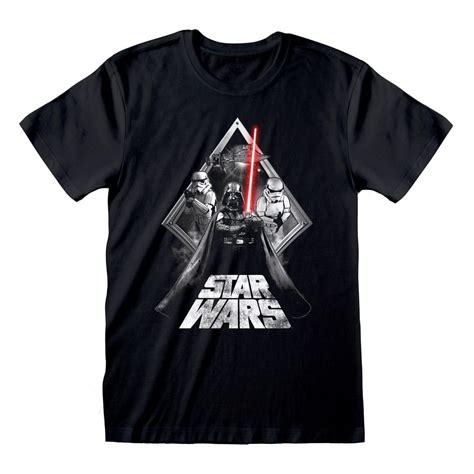 Star Wars Galaxy Portar Darth Vader E Stormtrooper Black T Shirt