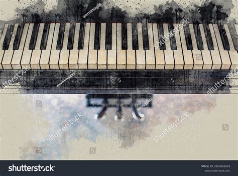 Broken Piano Keys Drawing
