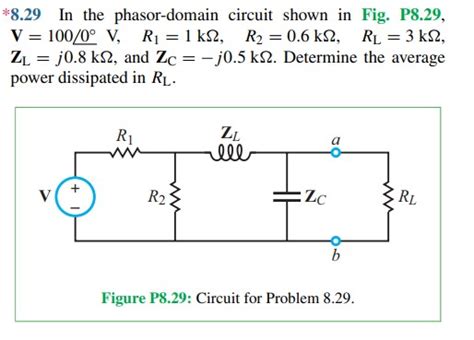 Solved 829 In The Phasor Domain Circuit Shown In Fig