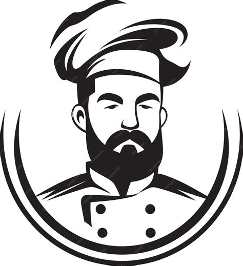 Premium Vector Sculpting Flavor A Classy Chef Artwork In Monochrome