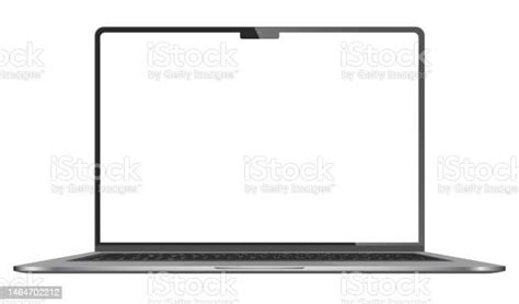 투명한 화면이 격리된 현실적인 Darkgrey 노트북 새로운 노트북 디스플레이를 엽니다 프로젝트 프리젠 테이션에 사용할 수 있습니다 빈 장치 모형 그룹과 레이어를 분리합니다