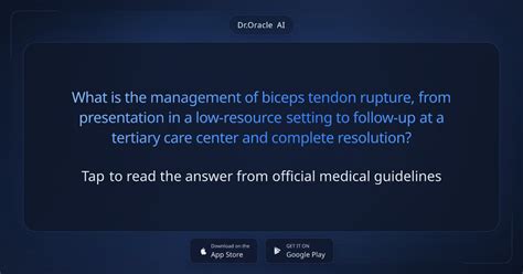 What Is The Management Of Biceps Tendon Rupture From Presentation In A