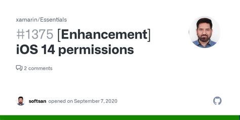 Enhancement Ios 14 Permissions · Issue 1375 · Xamarinessentials · Github