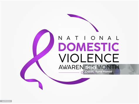 전국 가정 폭력 인식의 달은 안전과 웰빙에 대한 목소리 옹호 및 지원을 확대합니다 벡터 그림 템플릿입니다 가정 폭력 인식의 달에