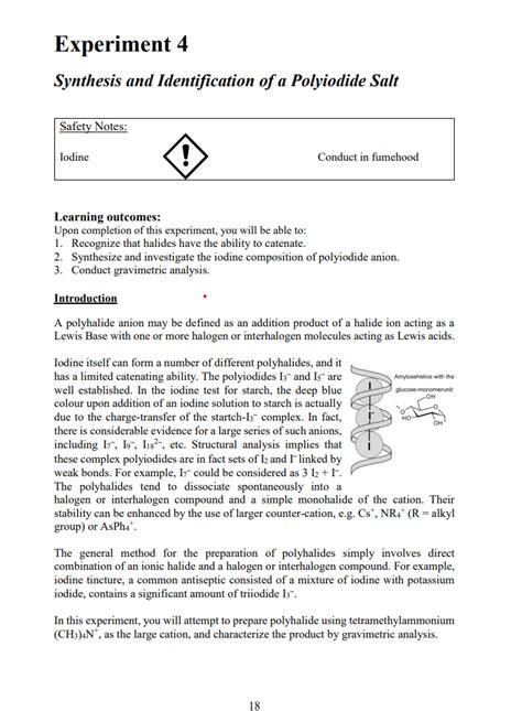 Solved Experiment Lab Report Synthesis And Identification Chegg Com