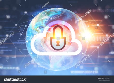 Secure Cloud Computing Icon Hud Over Stock Illustration 1215129373 Shutterstock