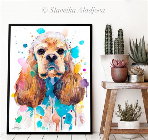 Американски кокер шпаньол Куче акварелна картина