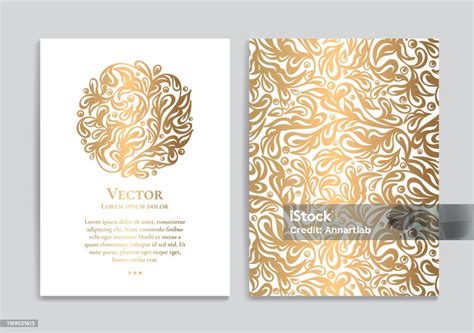 골드와 화이트 빈티지 인사말 카드 디자인 고급 벡터 장식 템플릿입니다 초대장 전단지 메뉴 브로셔 엽서 배경 벽지 장식 포장 또는 원하는 아이디어에 적합합니다 0명에 대한