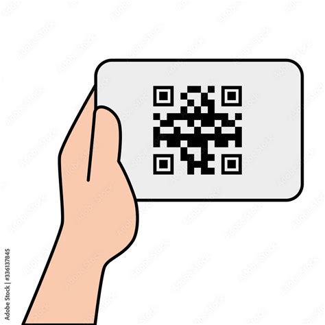 Hand Holding Qr Code Over Paper Design Of Technology Scan Information Business Price