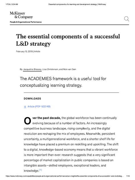 Essential Components Of A Successful Learning And Development Strategy Pdf