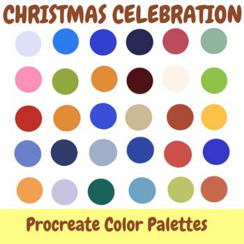 Color Palette Christmas Celebrate Procreate Swatches Color Palette IPad