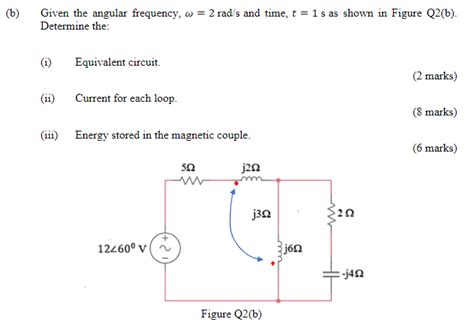 Solved B Given The Angular Frequency W 2 Rad S And