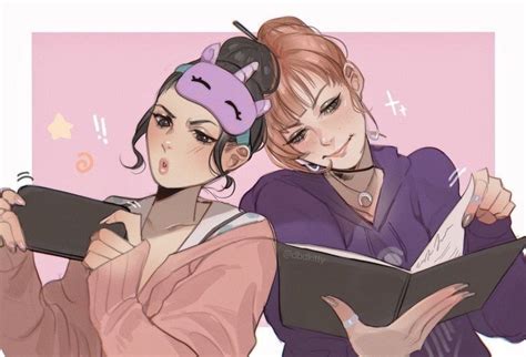 Feng Min🐰 And Mikaela Reid💜 Character Art Drawings Fan Art