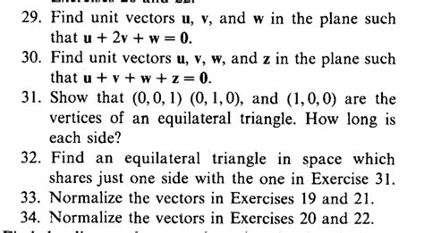 Solved 29 Find Unit Vectors U V And W In The Plane Such Chegg Com