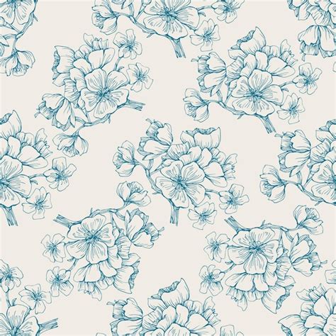 Premium Vector Sakura Flower Pattern