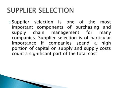 Supplier Selection Using Ahp Ppt