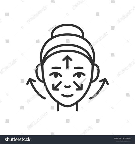 Facial Skin Tightening Linear Icon Line Stock Vector Royalty Free 2263514433 Shutterstock