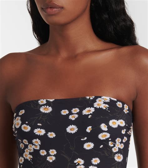 Courtois Floral Bandeau Swimsuit In Black Eres Mytheresa
