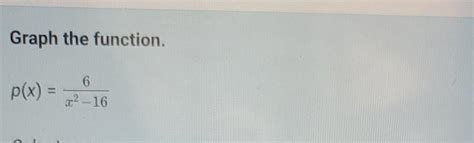 Solved Graph The Function P X 6 X2 16 Chegg Com