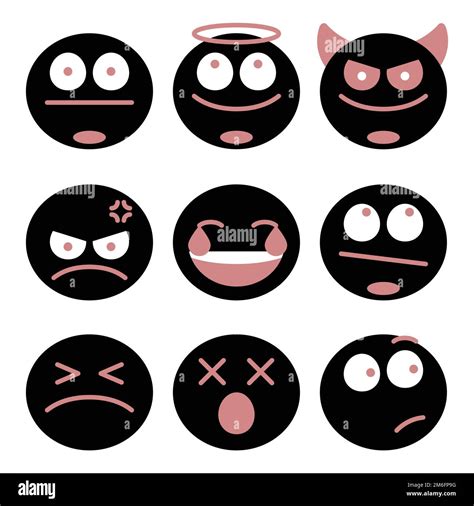 Emoticon Facial Expression Collection Vector Stock Vector Image And Art