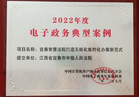 喜报！宜春中院一创新举措荣获“2022年度电子政务典型案例”澎湃号·政务澎湃新闻 The Paper