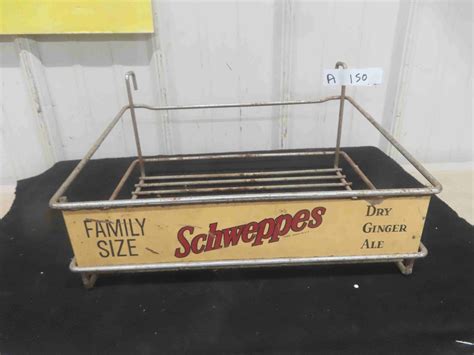 Vintage Schweppes Rack Shelf With Metal Sign 14 X 11 X 5