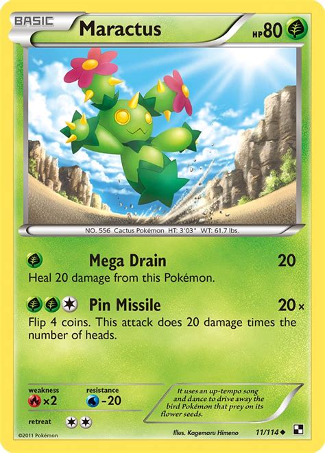 Maractus 11 114 Black And White Pokemonkaart Nl