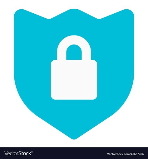 Lock Shield Network Security System In Cyber Vector Image