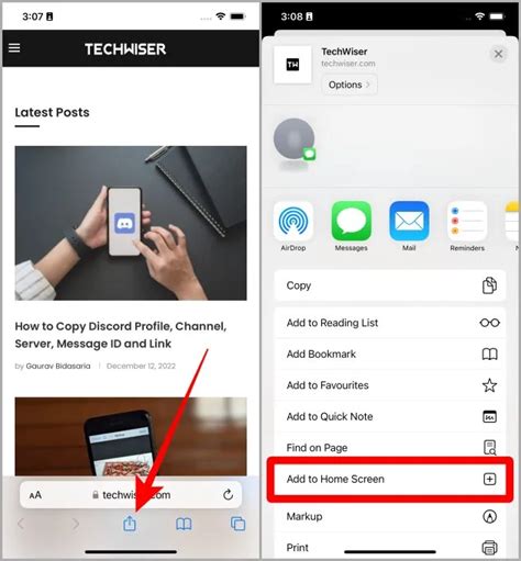 hoe een website aan het beginscherm toevoegen op ios en android
