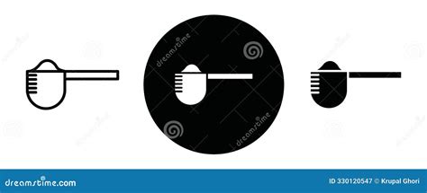 Scoop Outline Icon Collection Or Set Scoop Thin Vector Line Art Stock