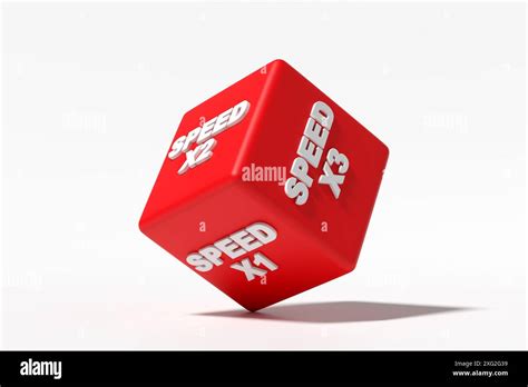 Red Dice Rolling With Different Speed Levels Speed Control Concept 3d