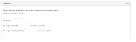 Solved Compute The Range Sample Variance And Sample Chegg