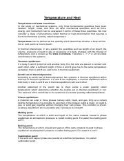 Understanding Temperature Heat And Thermal Equilibrium Concepts Course Hero