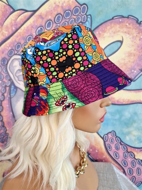 Брутално Яката Бъкет Шапка Шапка Идиотка Универсален Размер Унисекс Модел с Десен на Цветни