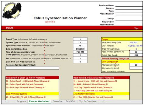 Using The Estrus Synchronization Planner
