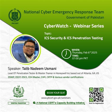 Cyberwatch Cybersecurity Ics Penetrationtesting Nationalcert Digitalpakistan