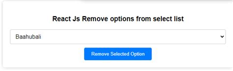 React Js Remove Options From Select List