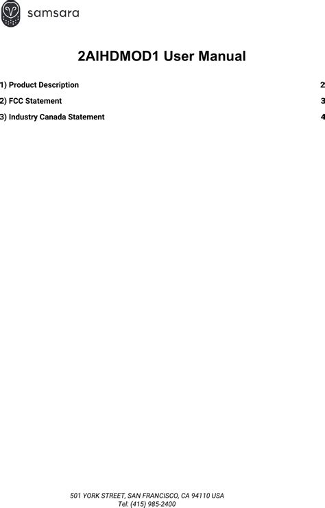 SAMSARA NETWORKS MOD Samsara MOD Discussion And FAQ Users Manual