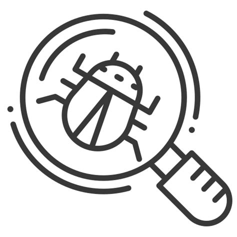 Bug Detection Magnifier Virus Icon